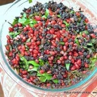 ~red chard pomegranate & currant salad~
