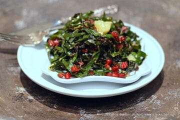 ~red chard pomegranate & currant salad~