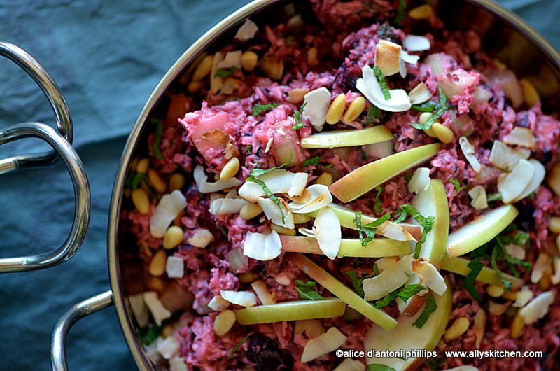 fresh cranberry crunch & coconut cream sauce