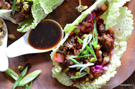north african spiced beef ribeye wraps | beef wraps | beef lettuce wraps