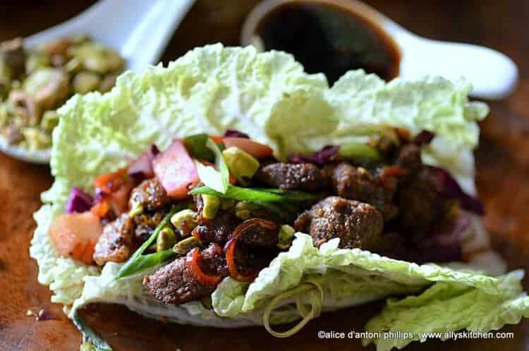 north african spiced beef ribeye wraps | beef wraps | beef lettuce wraps