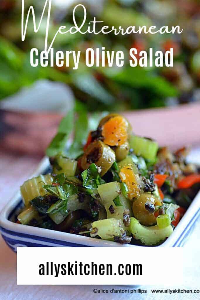 mediterranean celery olive salad | side salad ideas | salad recipes