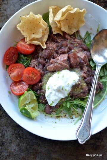 salsa verde latin red beans & pork|bean recipe|ally's kitchen