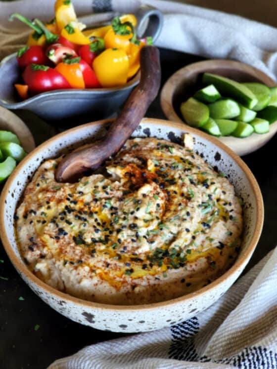 Bone Broth Harissa Hummus | bone broth hummus | harissa hummus