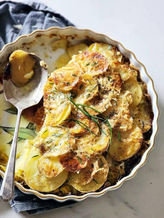 Easy Italian Potato and Leek Gratin | potato gratin | leeks potatoes