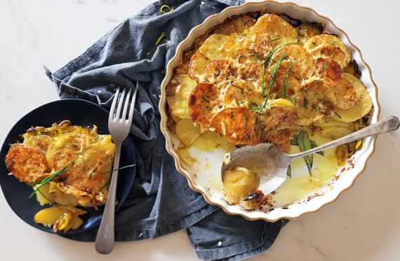Easy Italian Potato and Leek Gratin | potato gratin | leeks potatoes