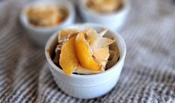 Individual Peach Phyllo Ramekins | peach dessert | peach phyllo
